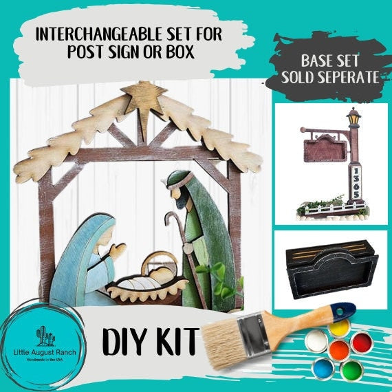 Nativity Set DIY Interchangeable Add-ons for Sign Post and Box - Wood ...