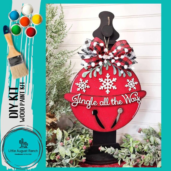 Christmas Jingle Bell Door Hanger - DIY Wood Blanks for Painting ...